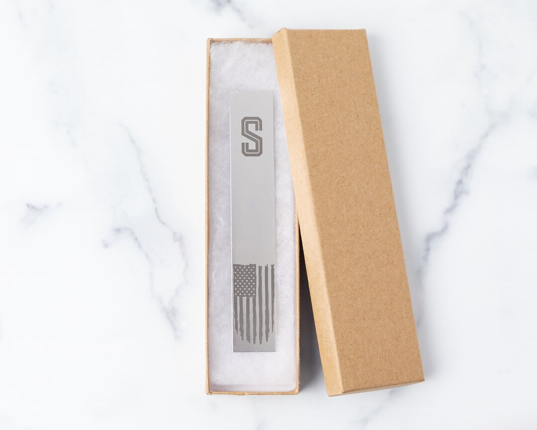 Monogram Aluminum Bookmark: Laser Engraved American Flag & Constitution ...