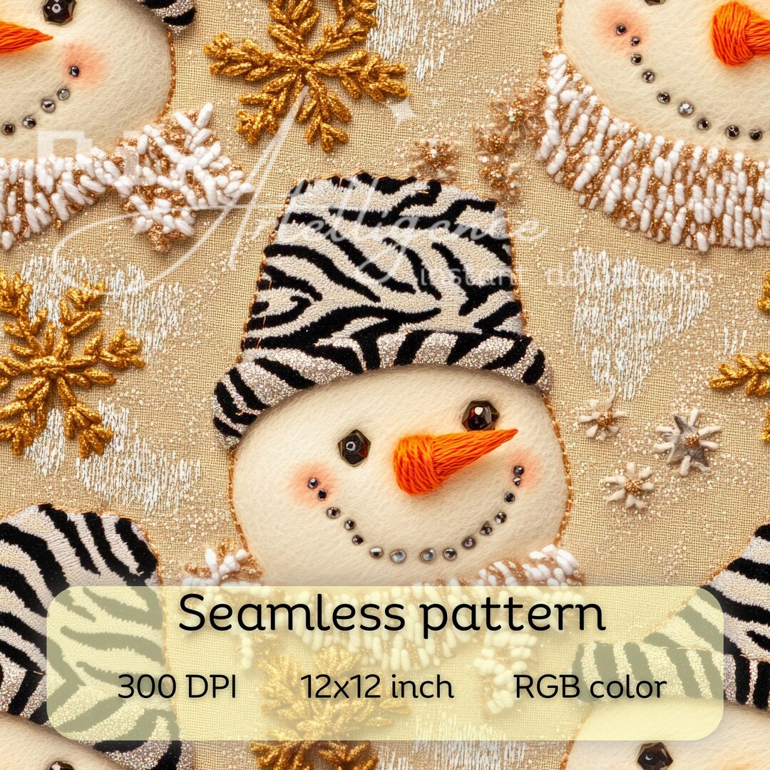 3D Zebra Snowman Seamless Repeat Pattern for Fabric Sublimation,digital ...