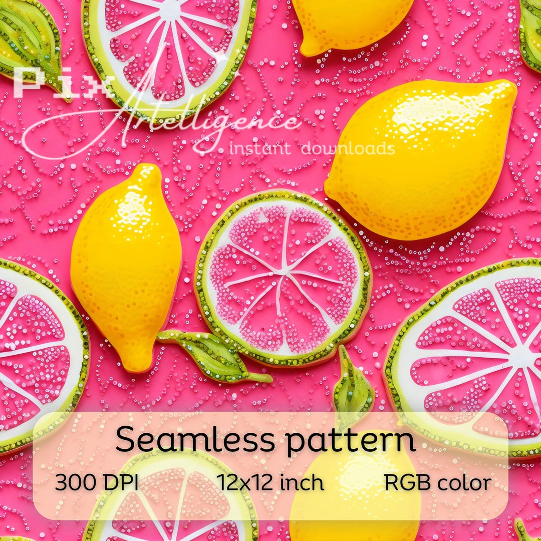 3D Zesty Lemon and Lime Slices Seamless Repeating Pattern File for ...
