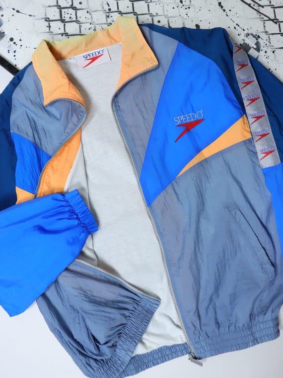 80s-90s Vintage Speedo Track Jacket Mens Size S-M Gra… - Gem
