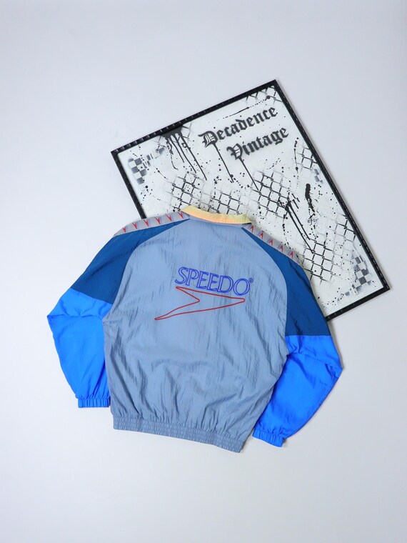80s-90s Vintage Speedo Track Jacket Mens Size S-M Gra… - Gem