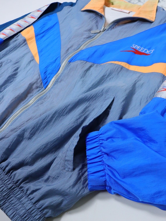 80s-90s Vintage Speedo Track Jacket Mens Size S-M Gra… - Gem