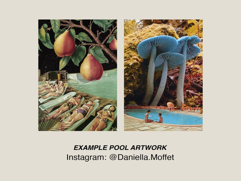 18 Vintage Pool Collage Elements, HQ PNG Clipart, Collage Image Bundle ...