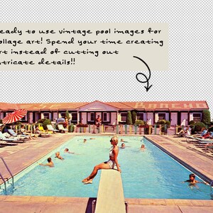 18 Vintage Pool Collage Elements, HQ PNG Clipart, Collage Image Bundle ...