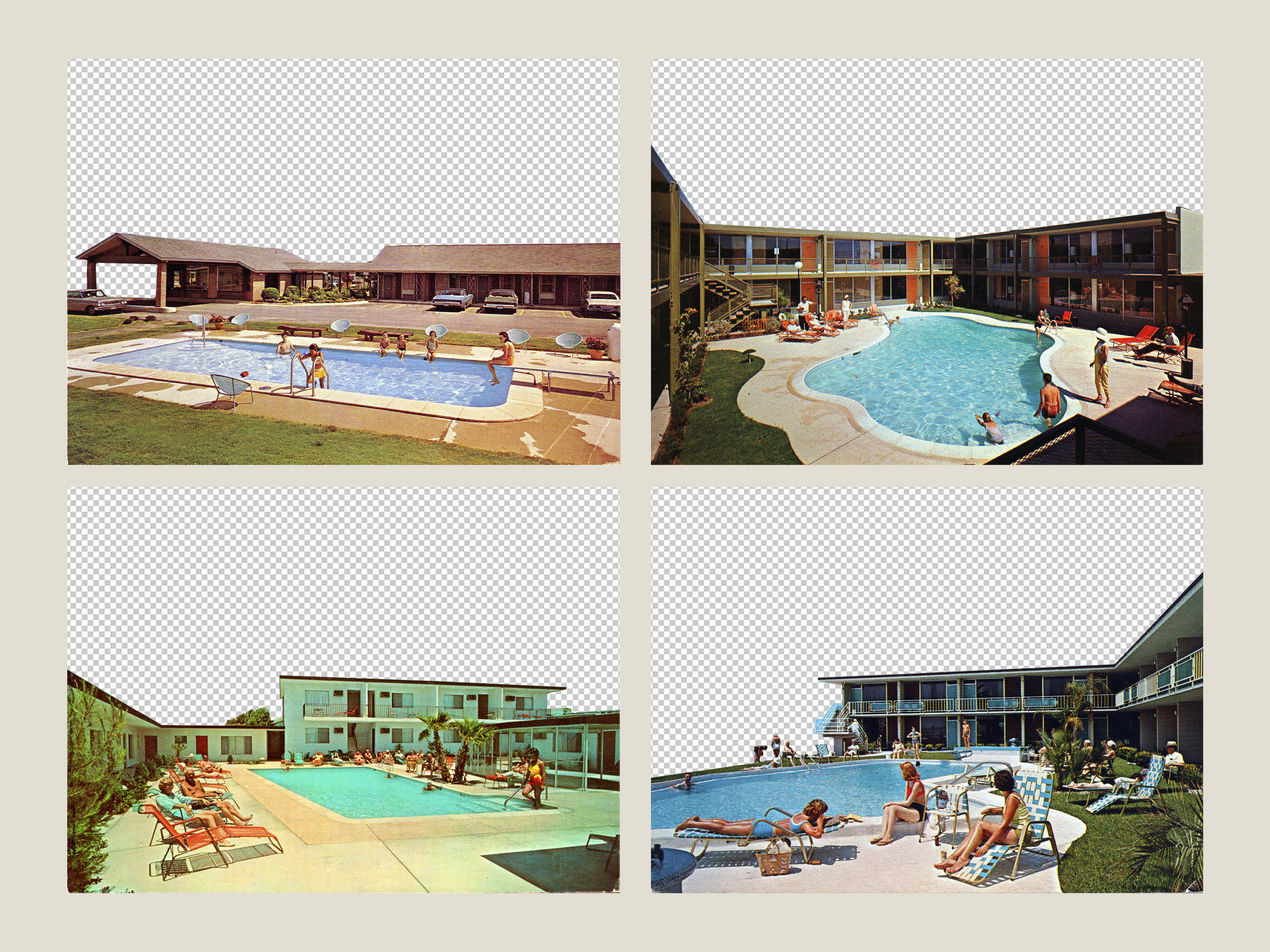 18 Vintage Pool Collage Elements, HQ PNG Clipart, Collage Image Bundle ...