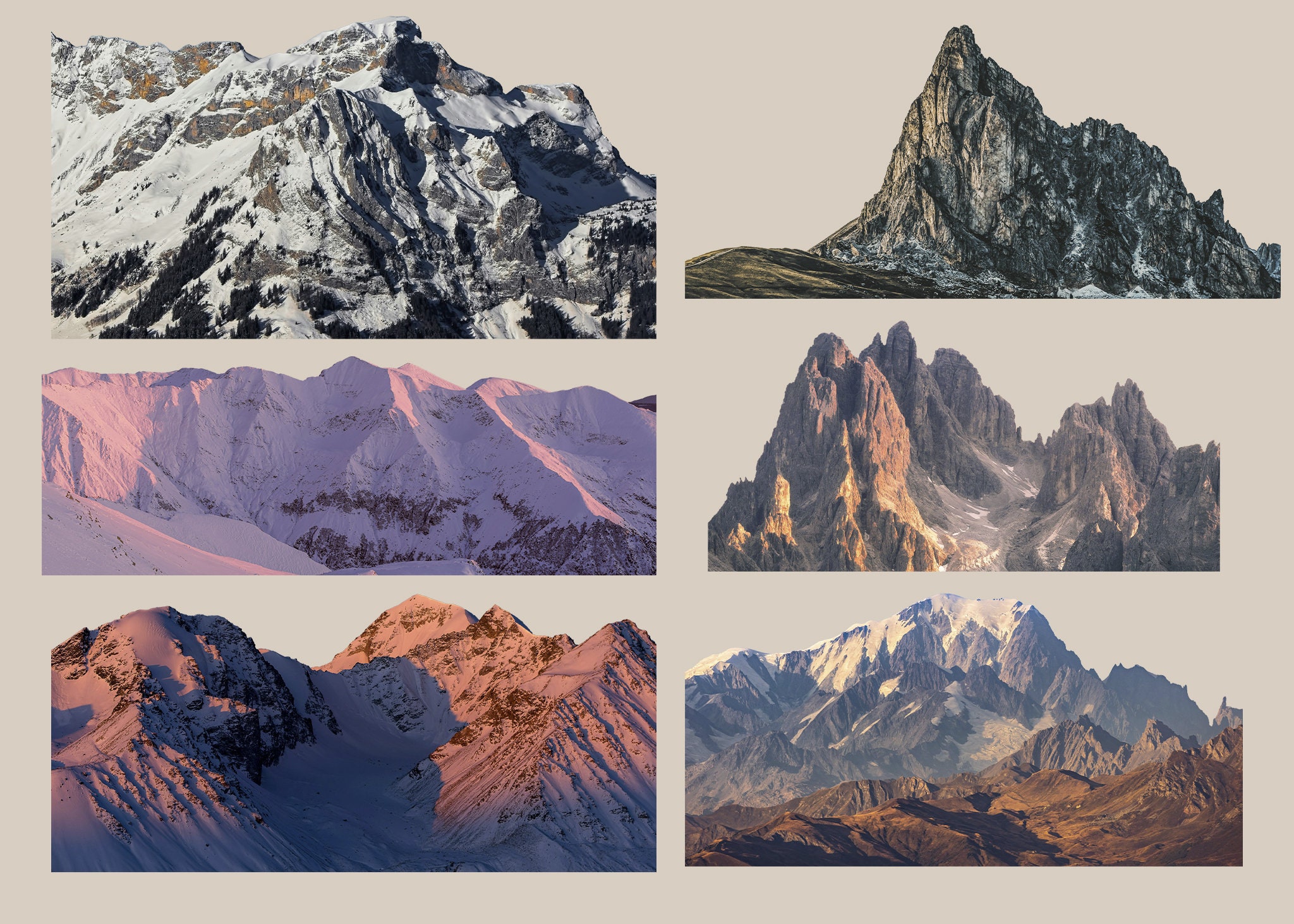 30 Mountain Collage Elements, HQ PNG Clipart, Collage Image Bundle ...