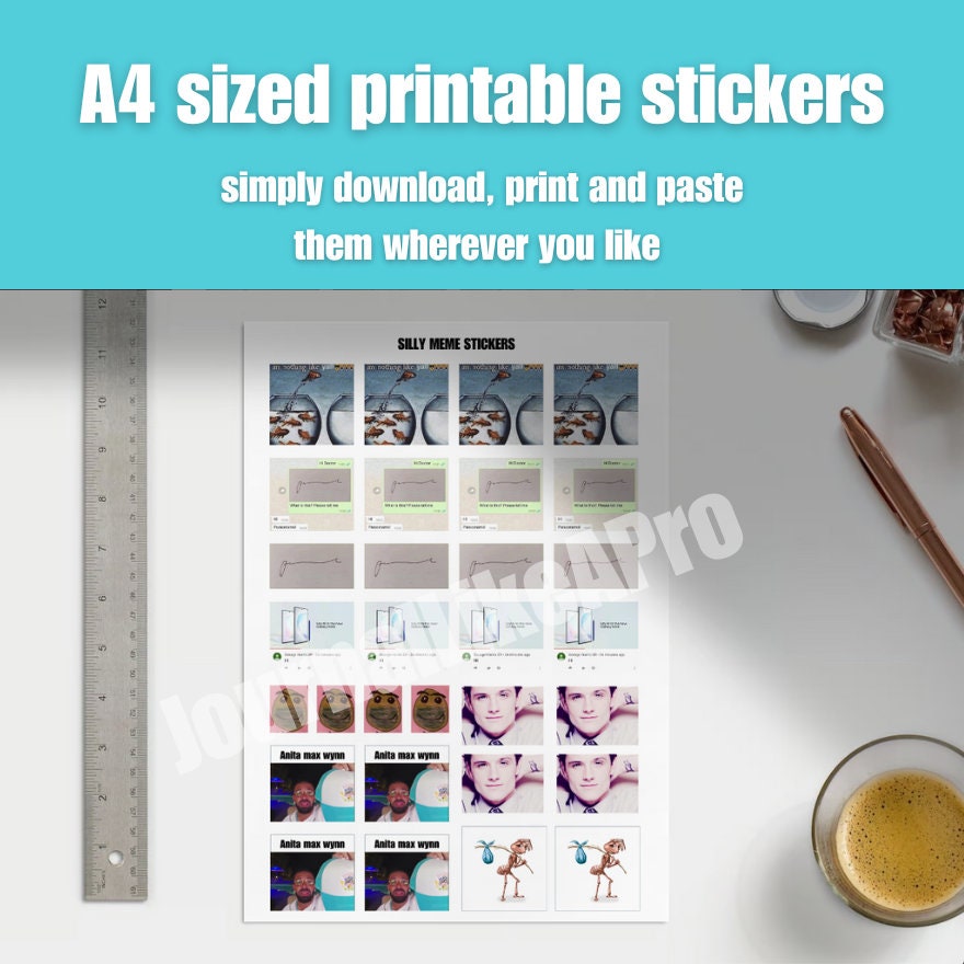 Printable Silly Meme Sticker Pack A4 Memes From 2023-2024 / Im Nothing ...