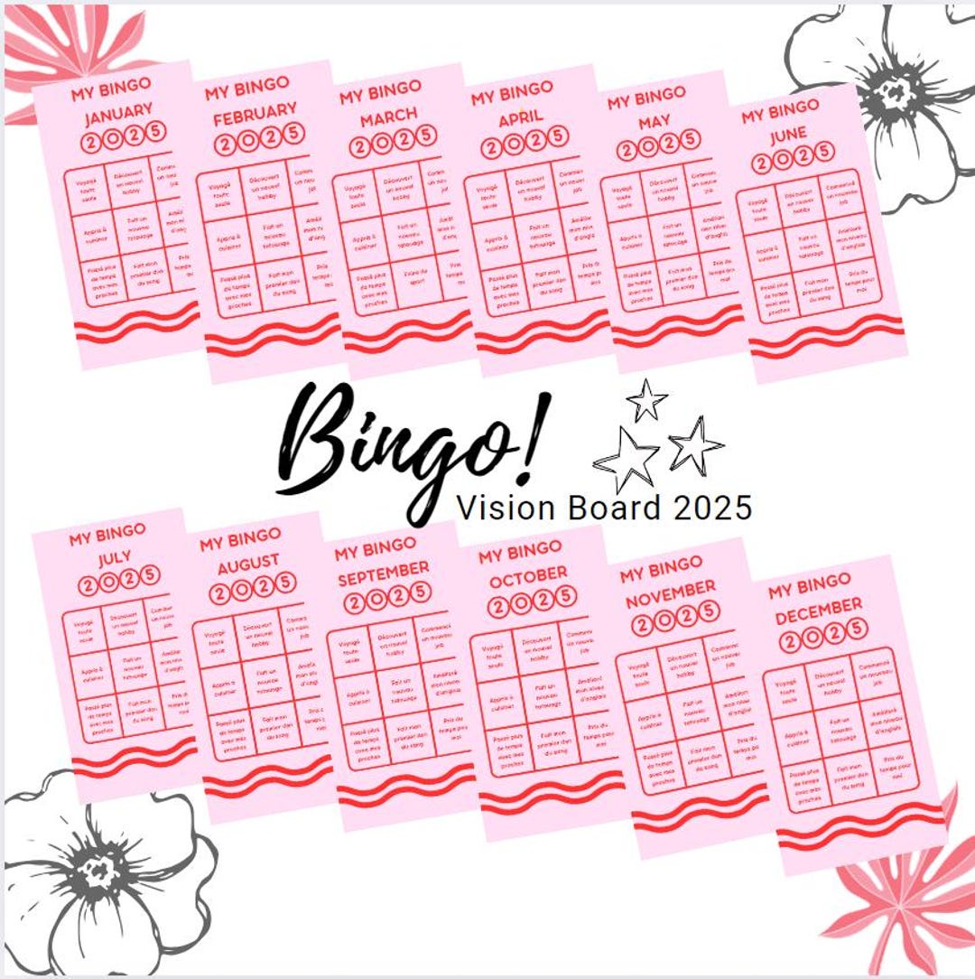 Editable Bingo Vision Board, Bingo Vision Board 2025, Bingo Vision Card ...