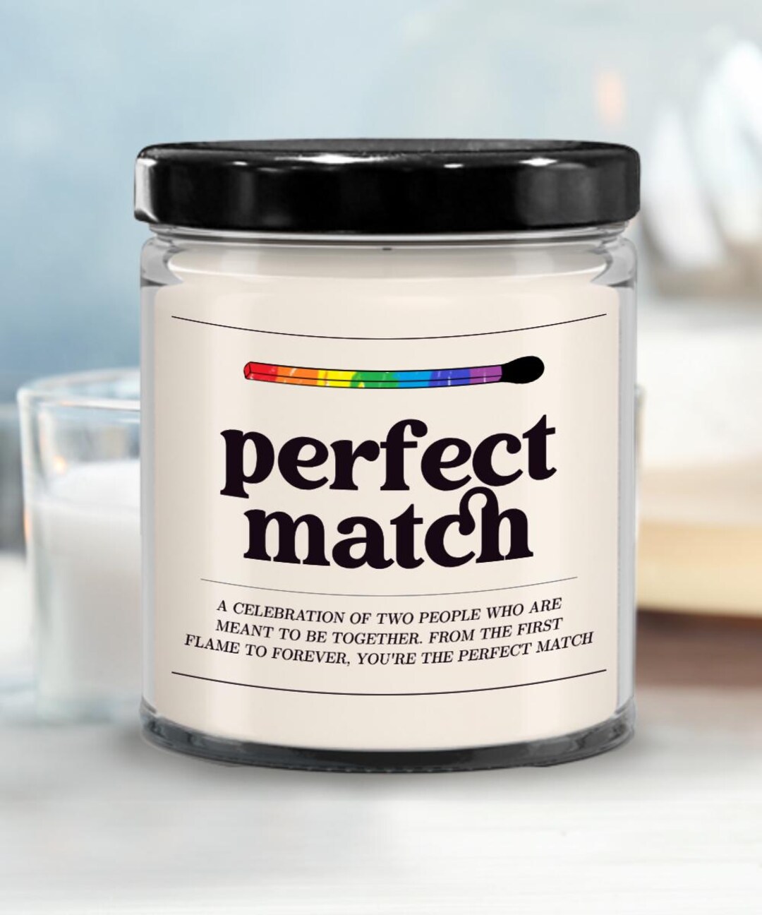 Perfect Match Vanilla Candle, Gay Engagement Gift, Gay Couple Gift, Gay ...