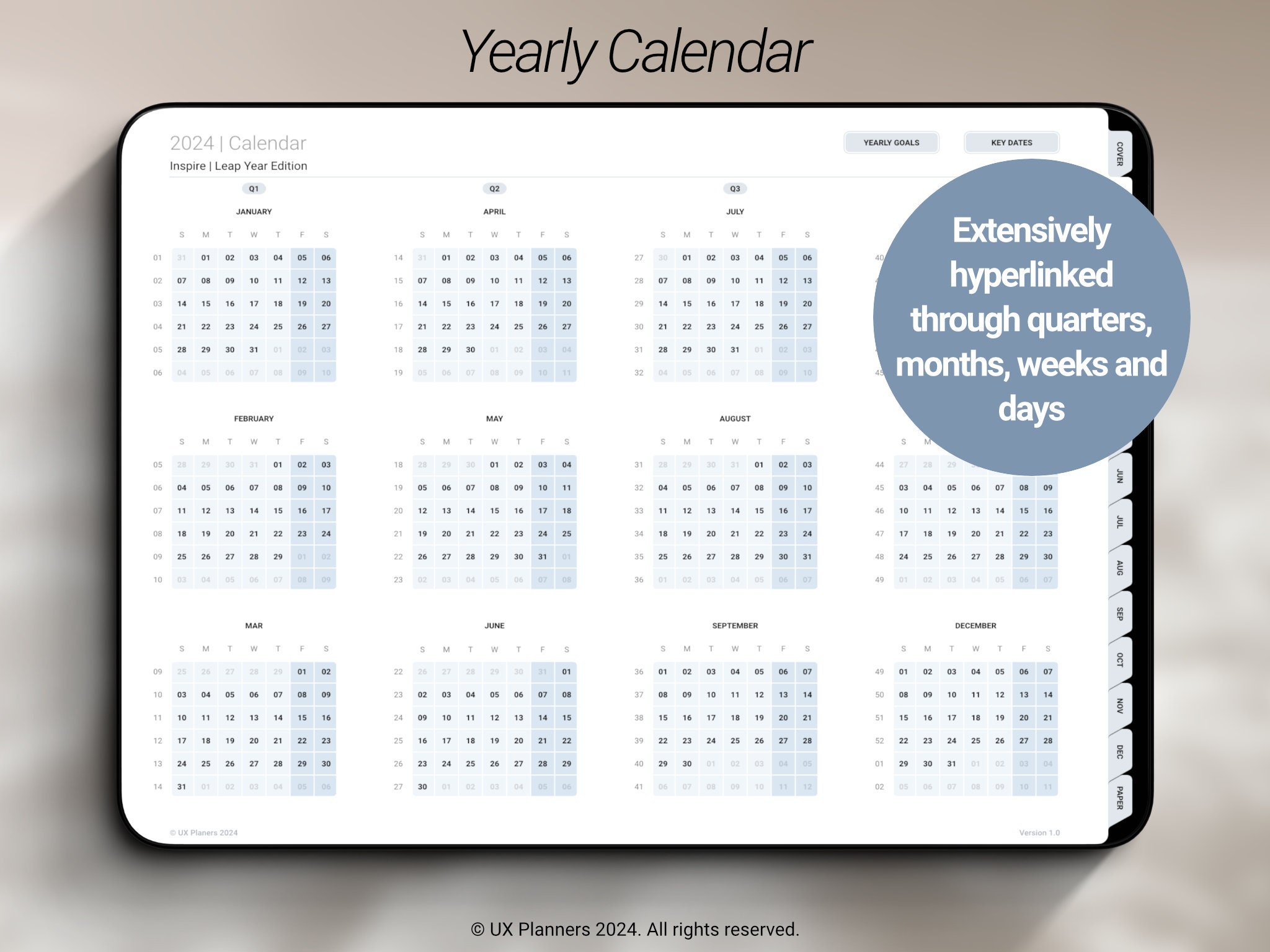 Inspire 2024: 365 Inspirational Quotes Digital Planner for Goodnotes ...