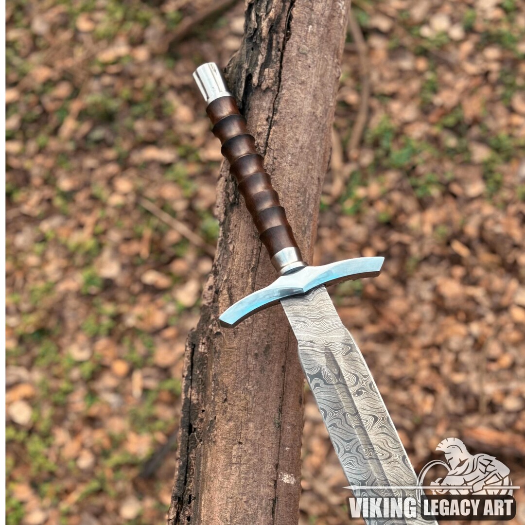 Functional Medieval Viking Sword: Forged Carbon Damascus Steel Blade - Etsy