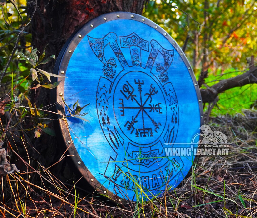 Valhalla Medieval Vikings Shield, Handmade Wooden Shield, Valhalla ...