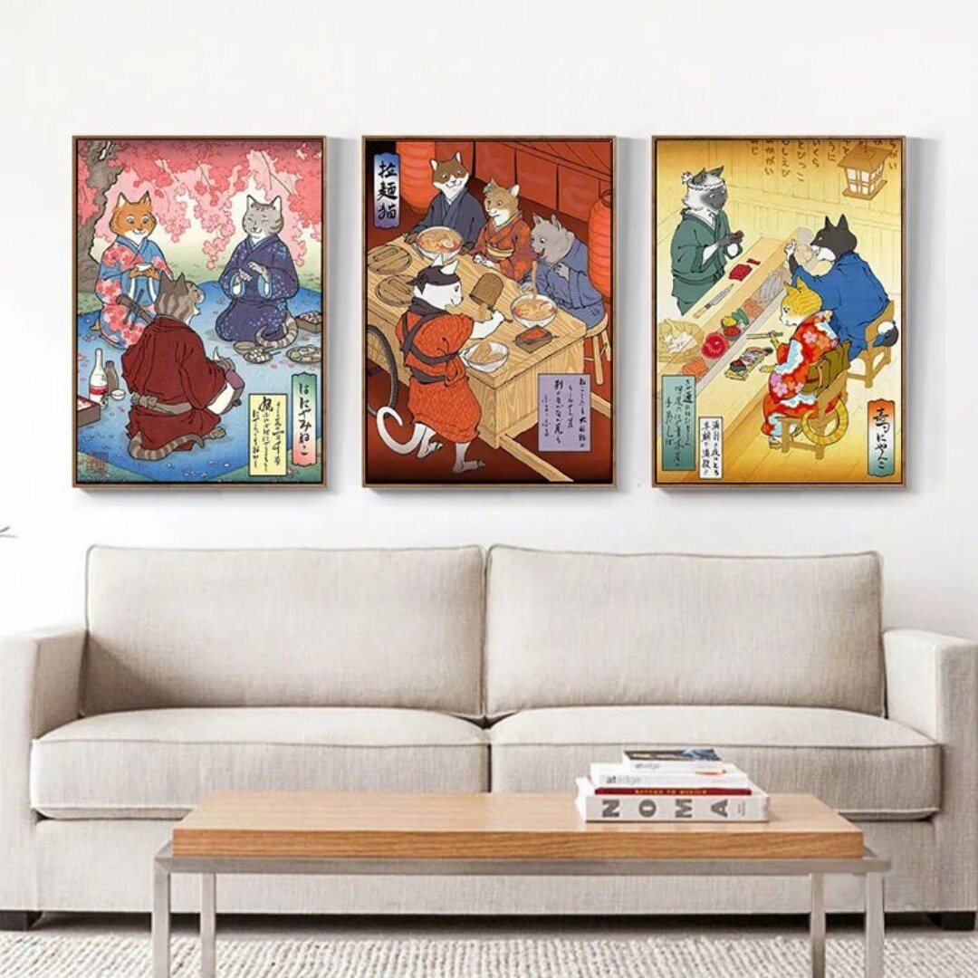 Samurai Posters Cat Warrior Cat Shogun Posters Samurai Cat Prints ...