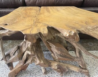 4 Ft Teak Root Console Table - Etsy