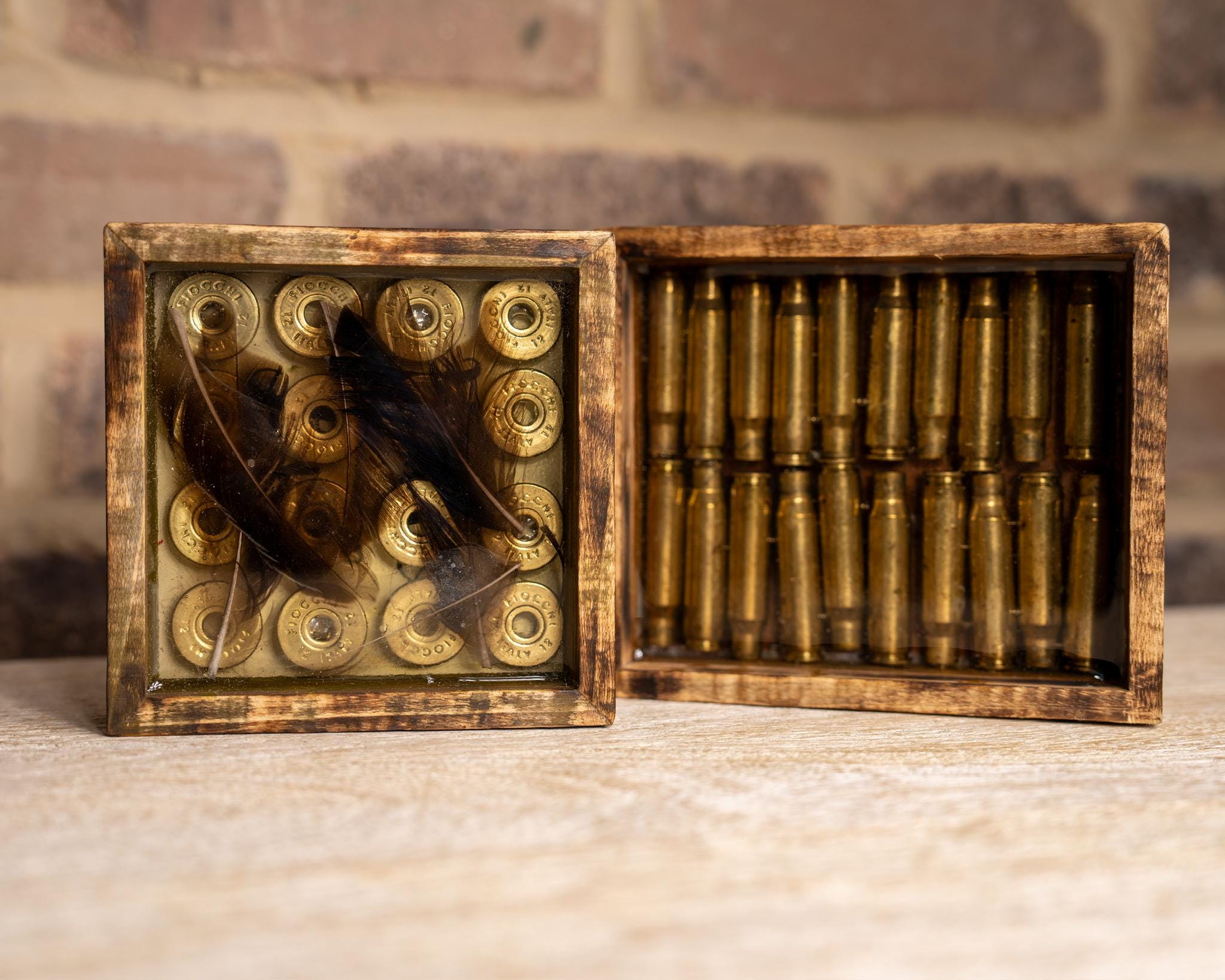 12 Gauge Shotgun Slice Resin Coaster With Duck Feathers - Etsy