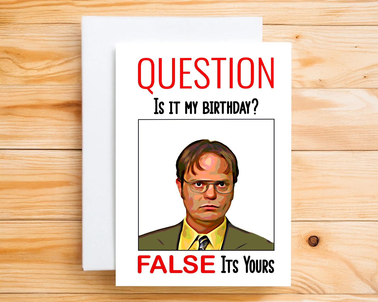 Dwight Schrute Birthday Card | Funny Question Quote | the Office Card ...