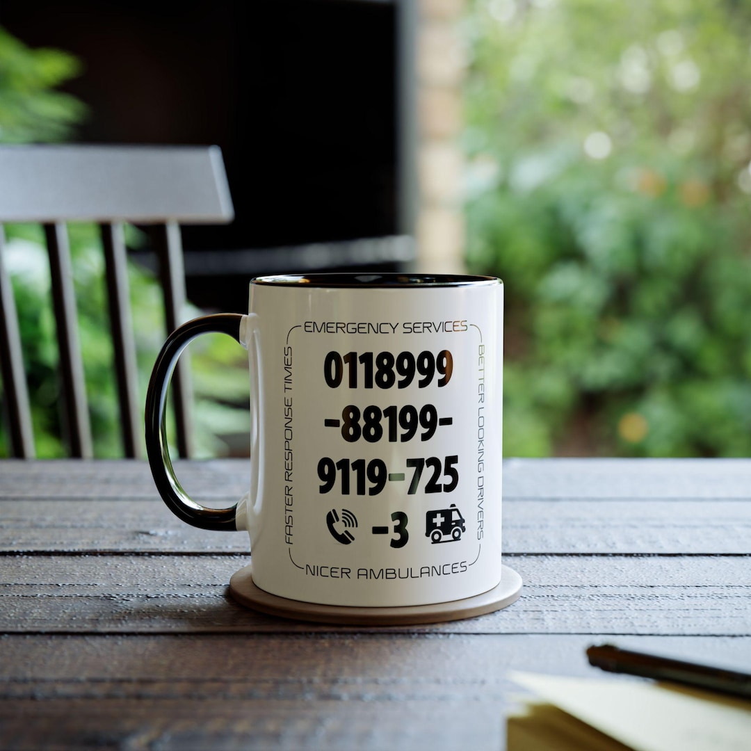 IT Crowd Emergency Number Mug | Funny TV Show Quote Coffee Cup | Geek ...