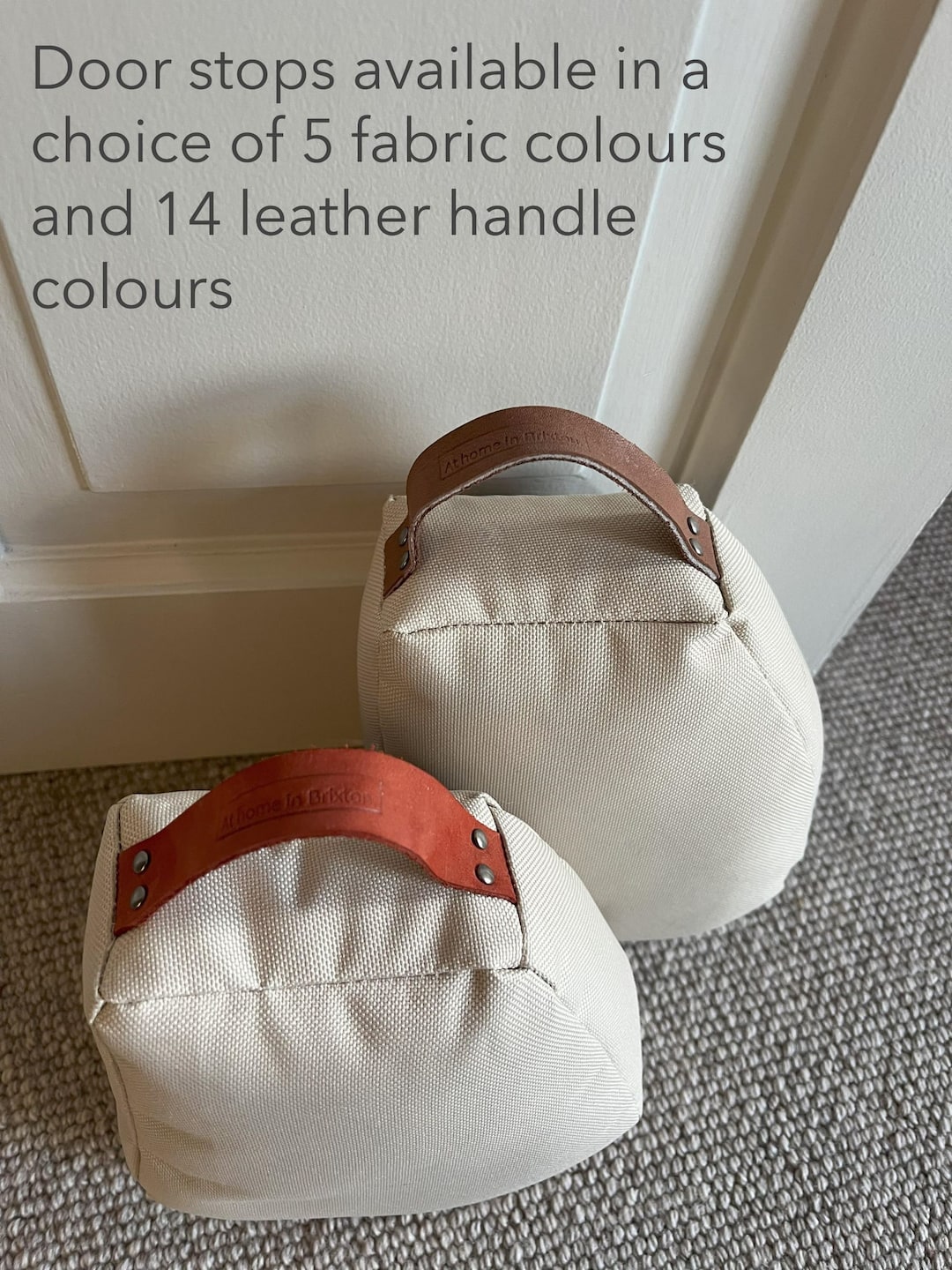 Weighted Fabric Door Stops With Leather Handles, Available in Many ...