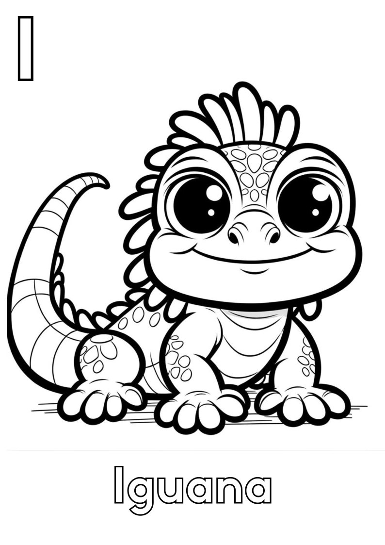 26 Cute Alphabet Animals Coloring Book Grayscale Coloring Pages ...