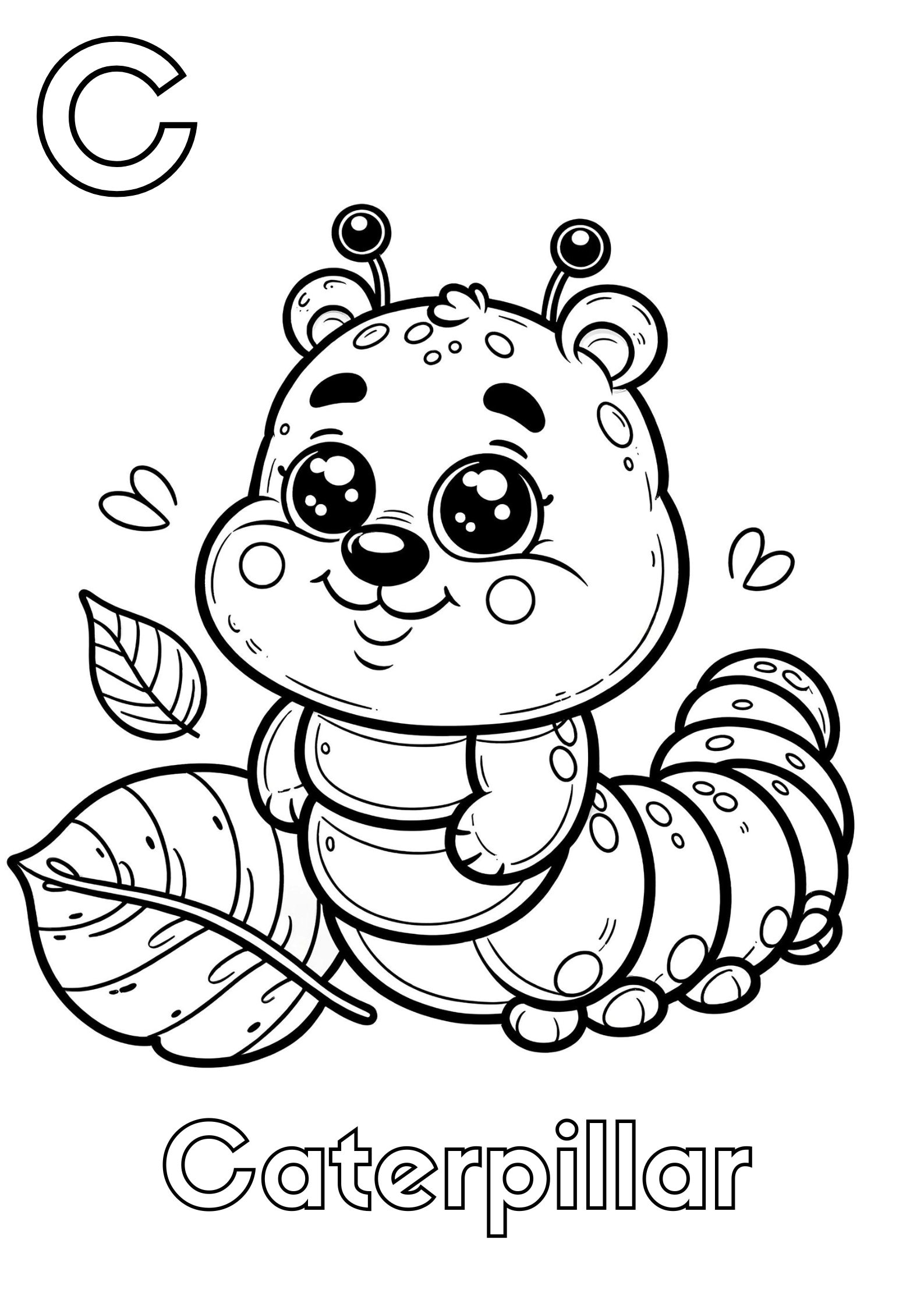 26 Cute Alphabet Animals Coloring Book - Grayscale Coloring Pages ...