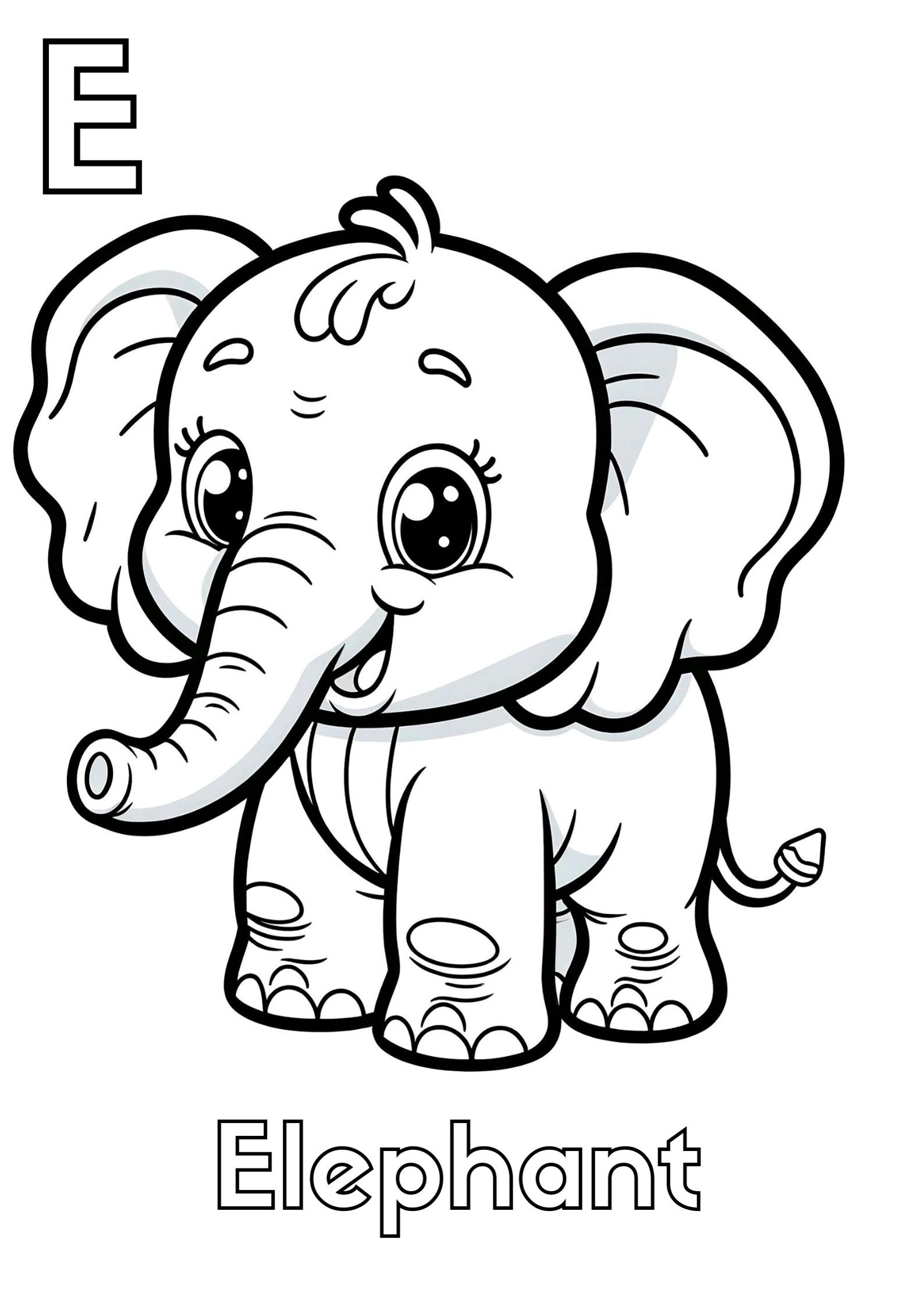 26 Cute Alphabet Animals Coloring Book - Grayscale Coloring Pages ...
