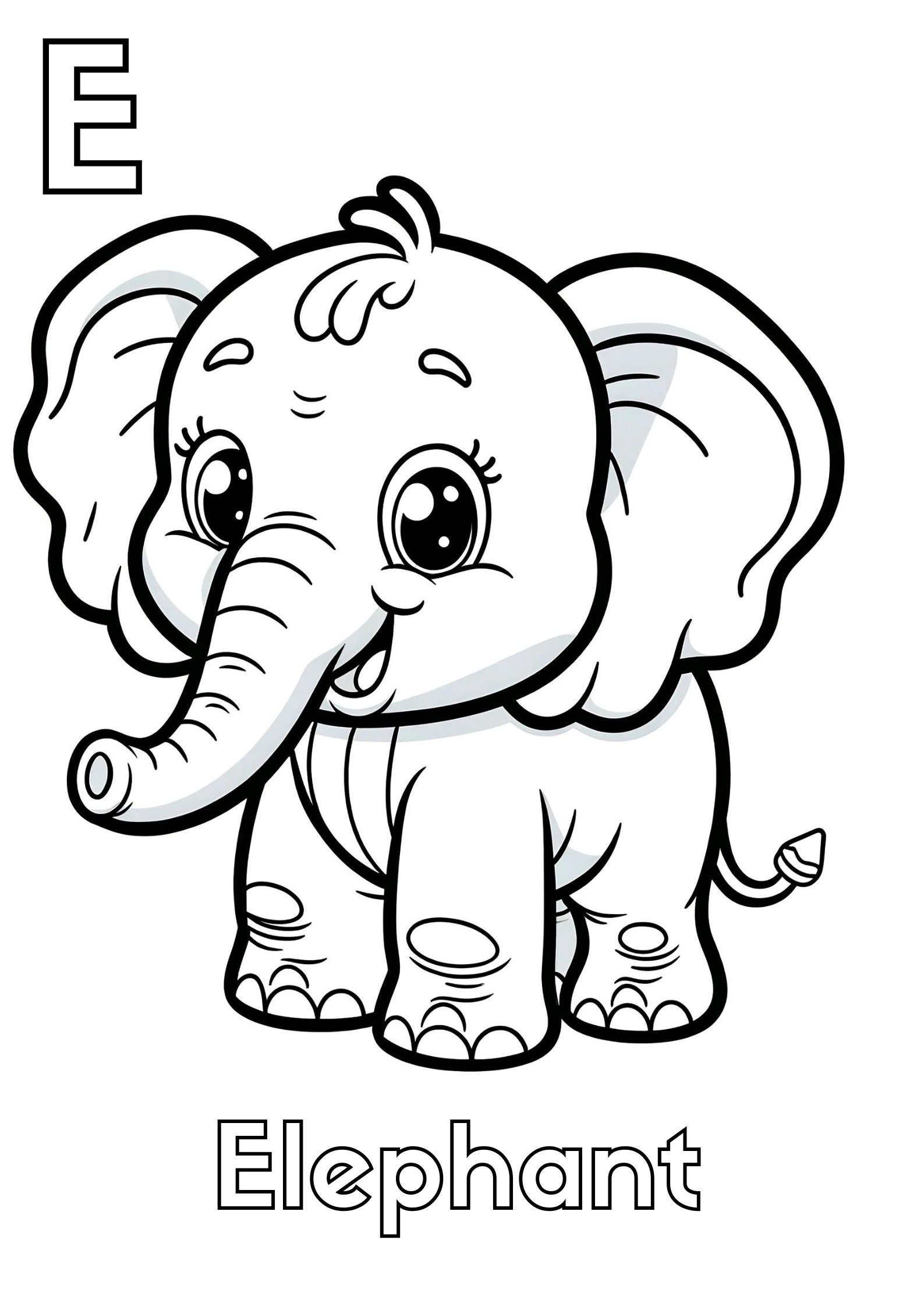 26 Cute Alphabet Animals Coloring Book Grayscale Coloring Pages ...