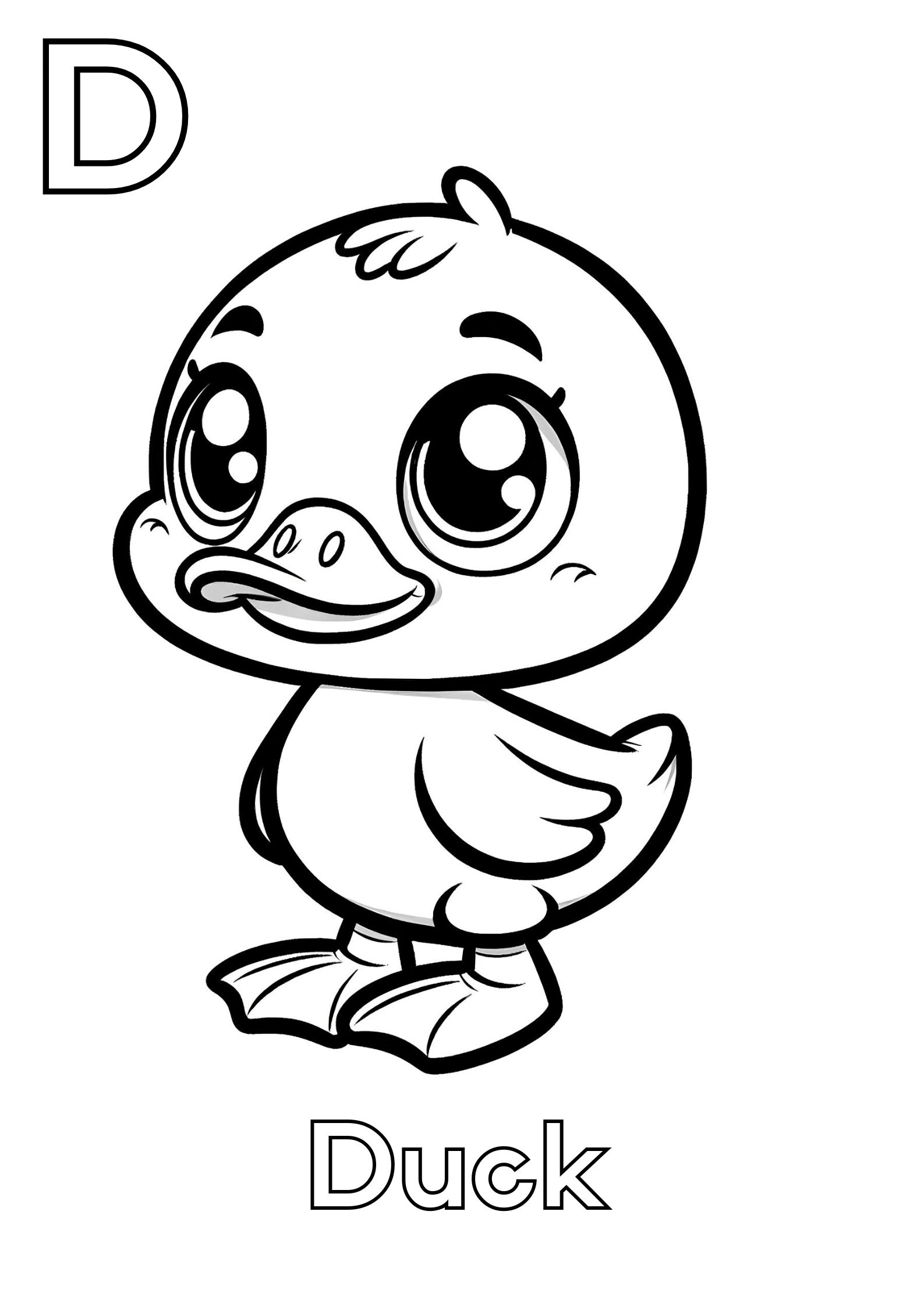 26 Cute Alphabet Animals Coloring Book - Grayscale Coloring Pages ...