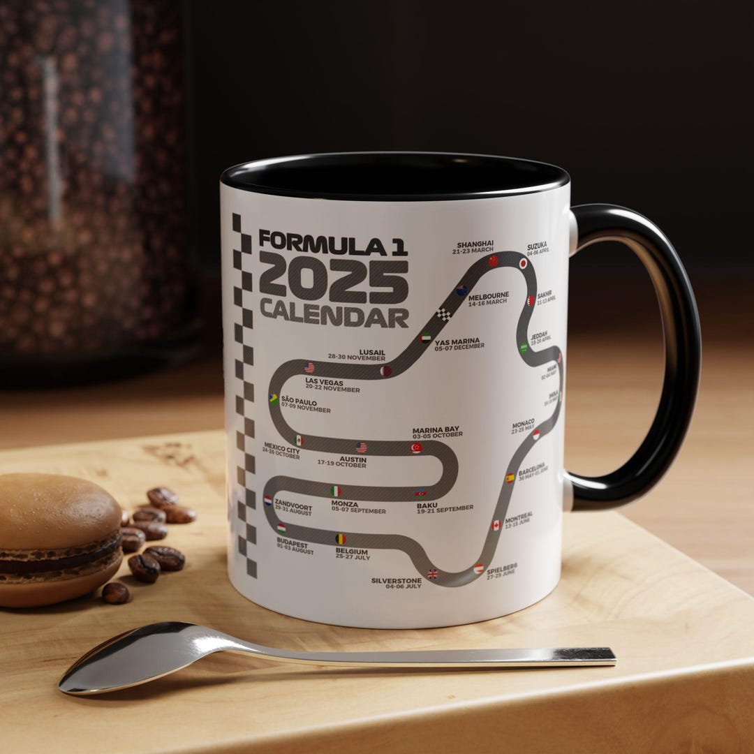 F1 Mug, F1 Calendar 2025, Formula 1 Gift, Formula 1 Race Schedule ...