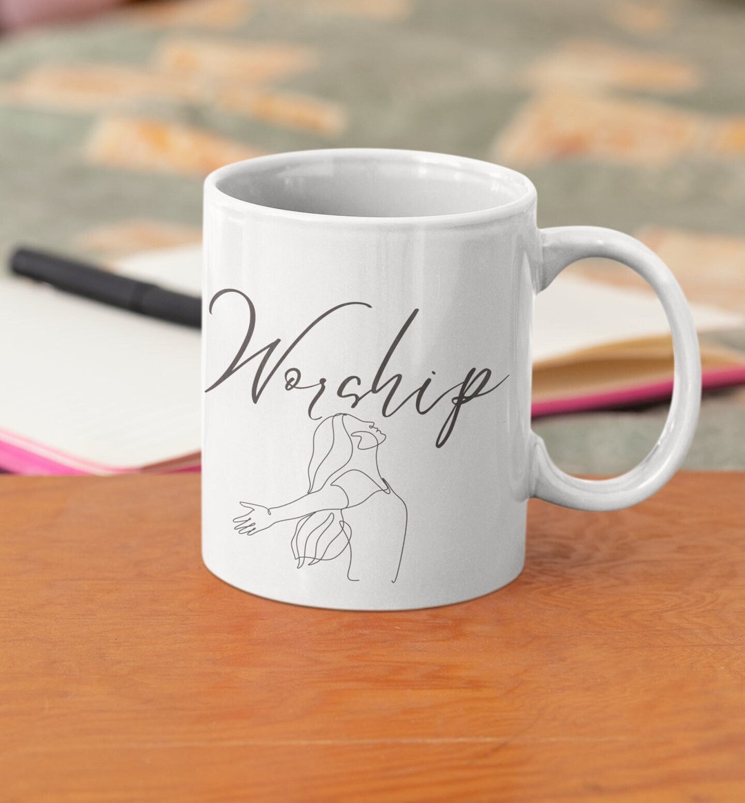 Worship Mug, Christian Mug Gift, I Love to Worship Religious Cup, Heart ...