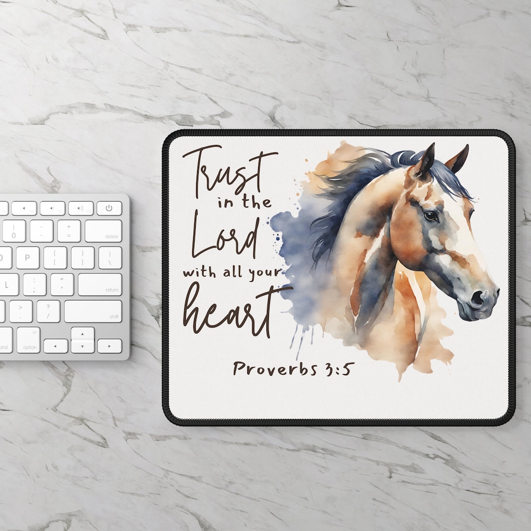 Christian Mouse Pad With Ai Watercolor Horse and Scripture Verse ...