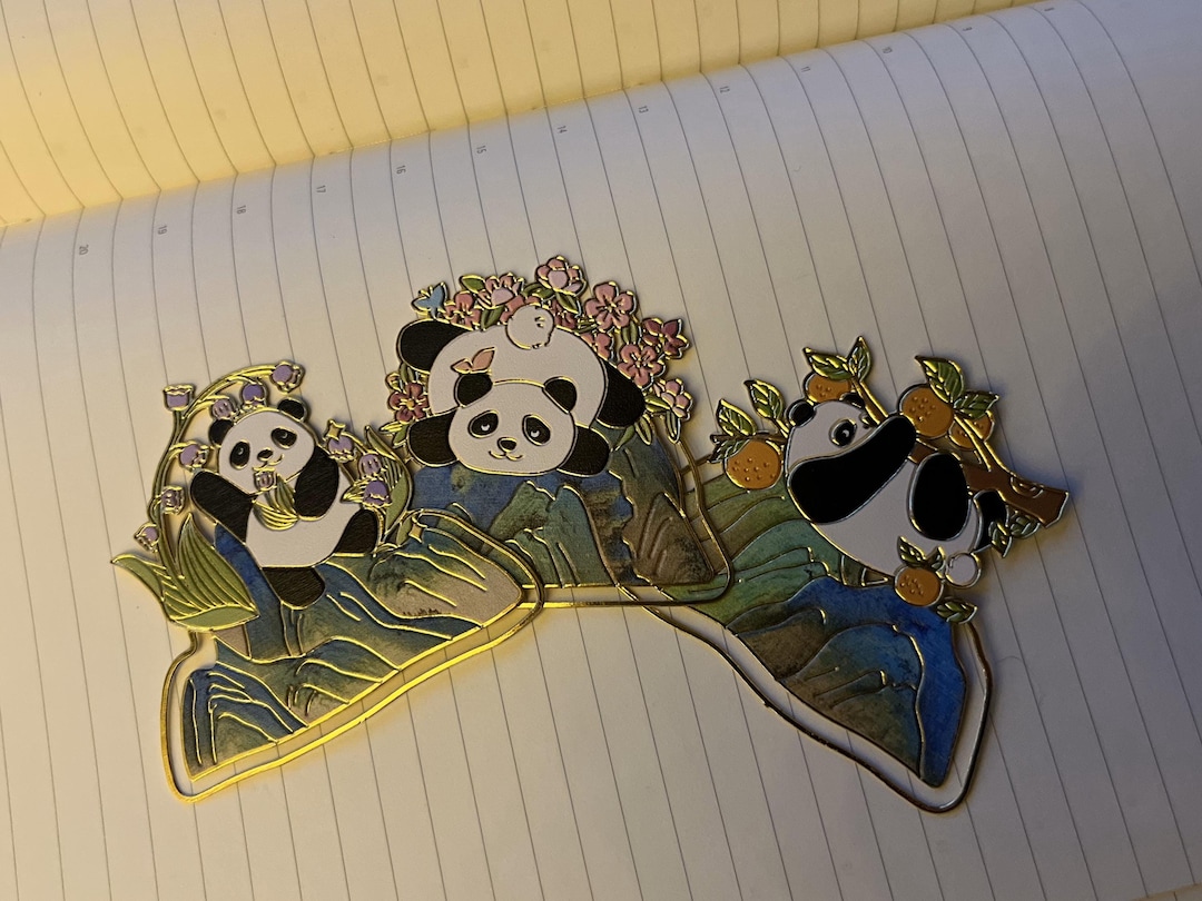 Metal Panda Bookmark Cute Panda Bookmark Unique Metal Bookmark Panda ...