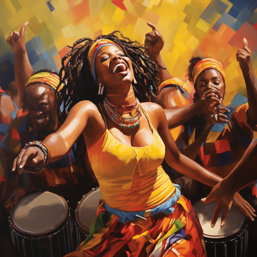 Digital Painting of African Music and Dance Celebration II - Etsy