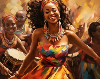 Digital Painting of African Music and Dance Celebration II - Etsy