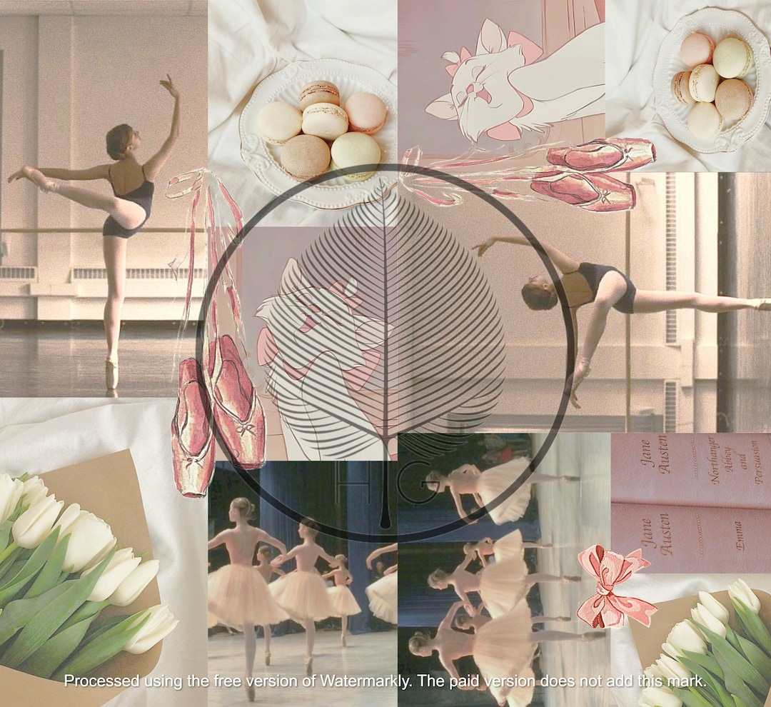 Coquette Ballet Digital Collage Duo - Etsy