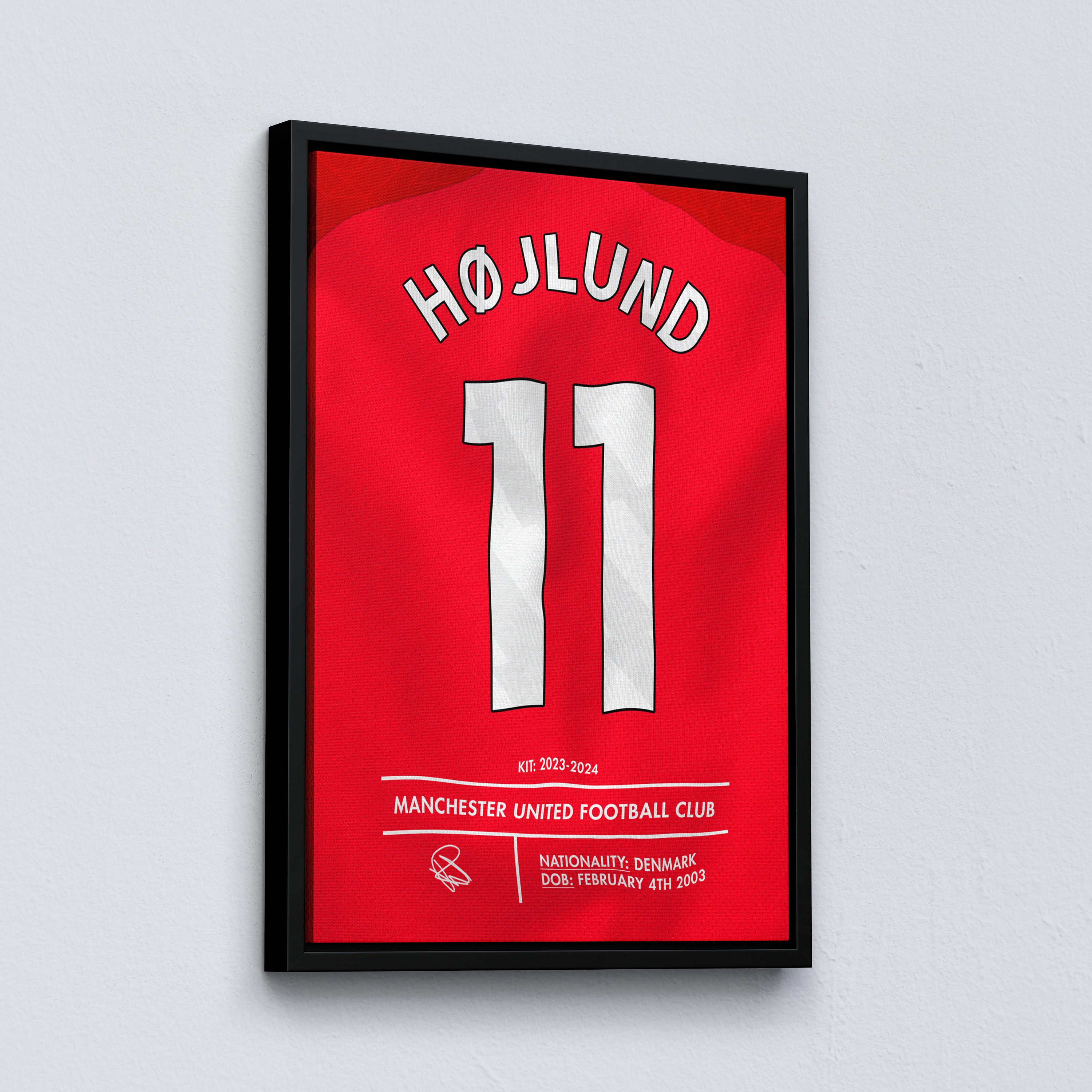 Rasmus Hojlund Fútbolista Famoso Profesional MU FC Póster vendido por ...