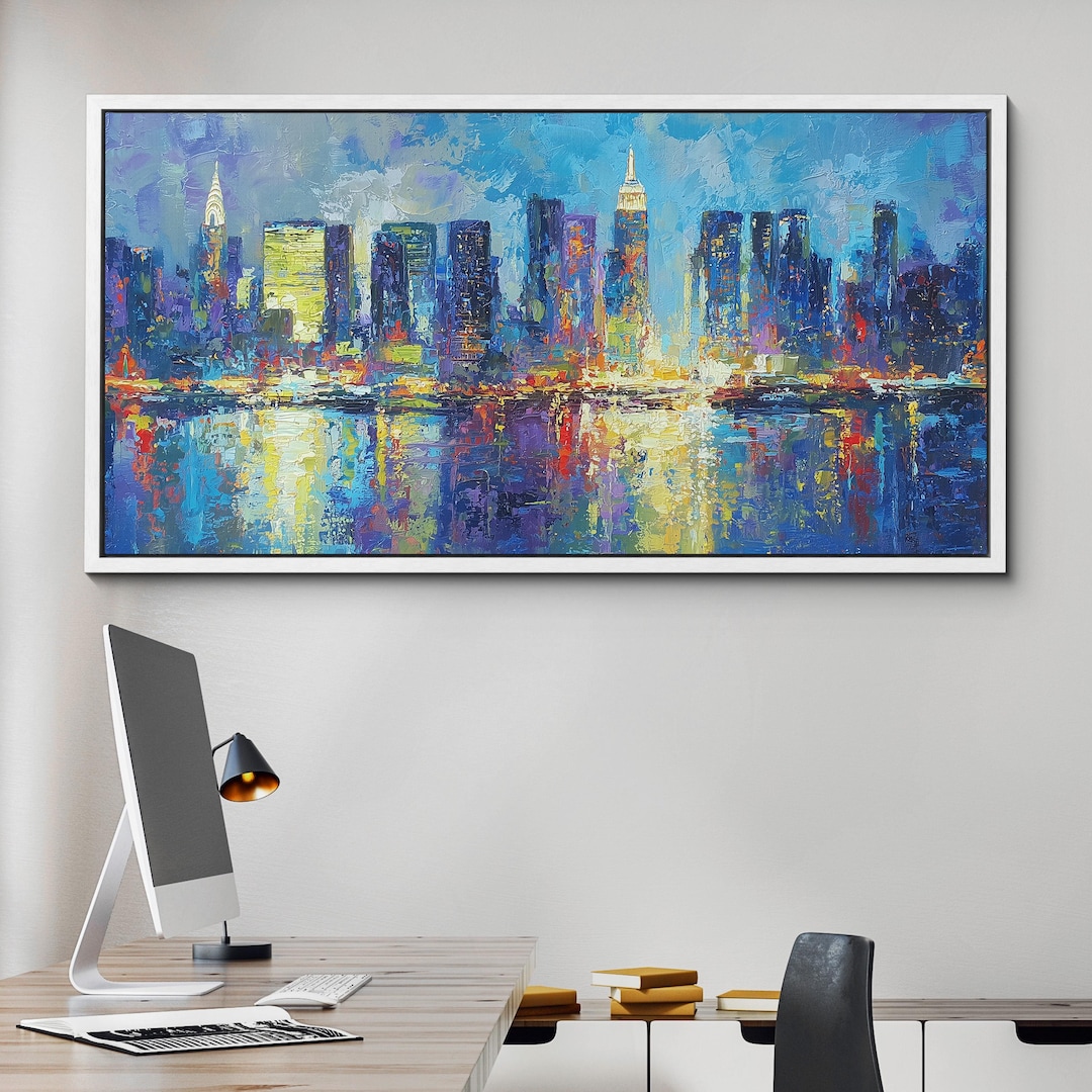Neon Heights · New York Skyline at Night · Abstract Vibrant Cityscape ...