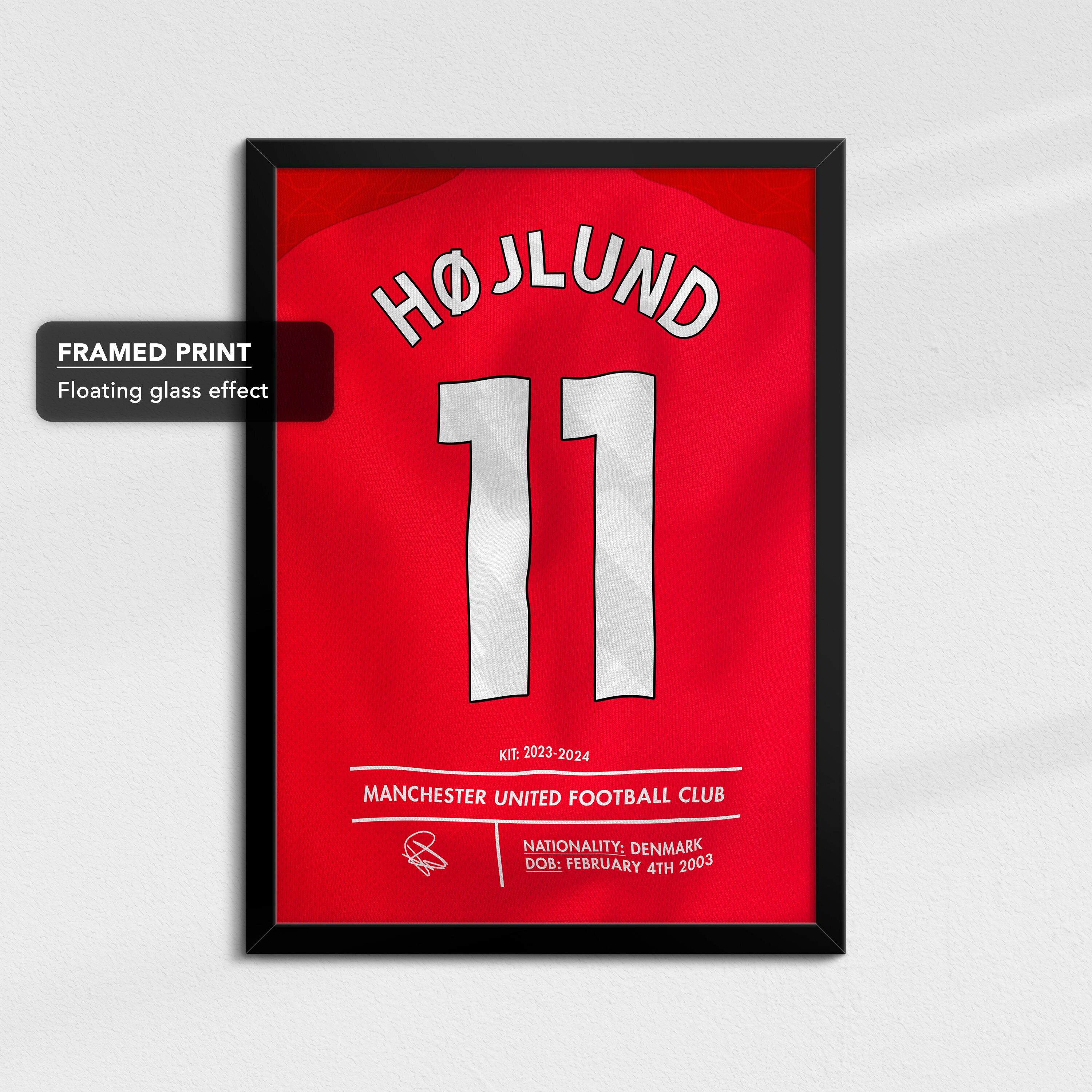 Rasmus Hojlund Fútbolista Famoso Profesional MU FC Póster vendido por ...
