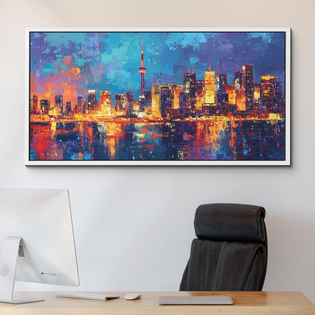 Golden Spectrum · Toronto Skyline Abstract Canvas · Colourful Modern ...
