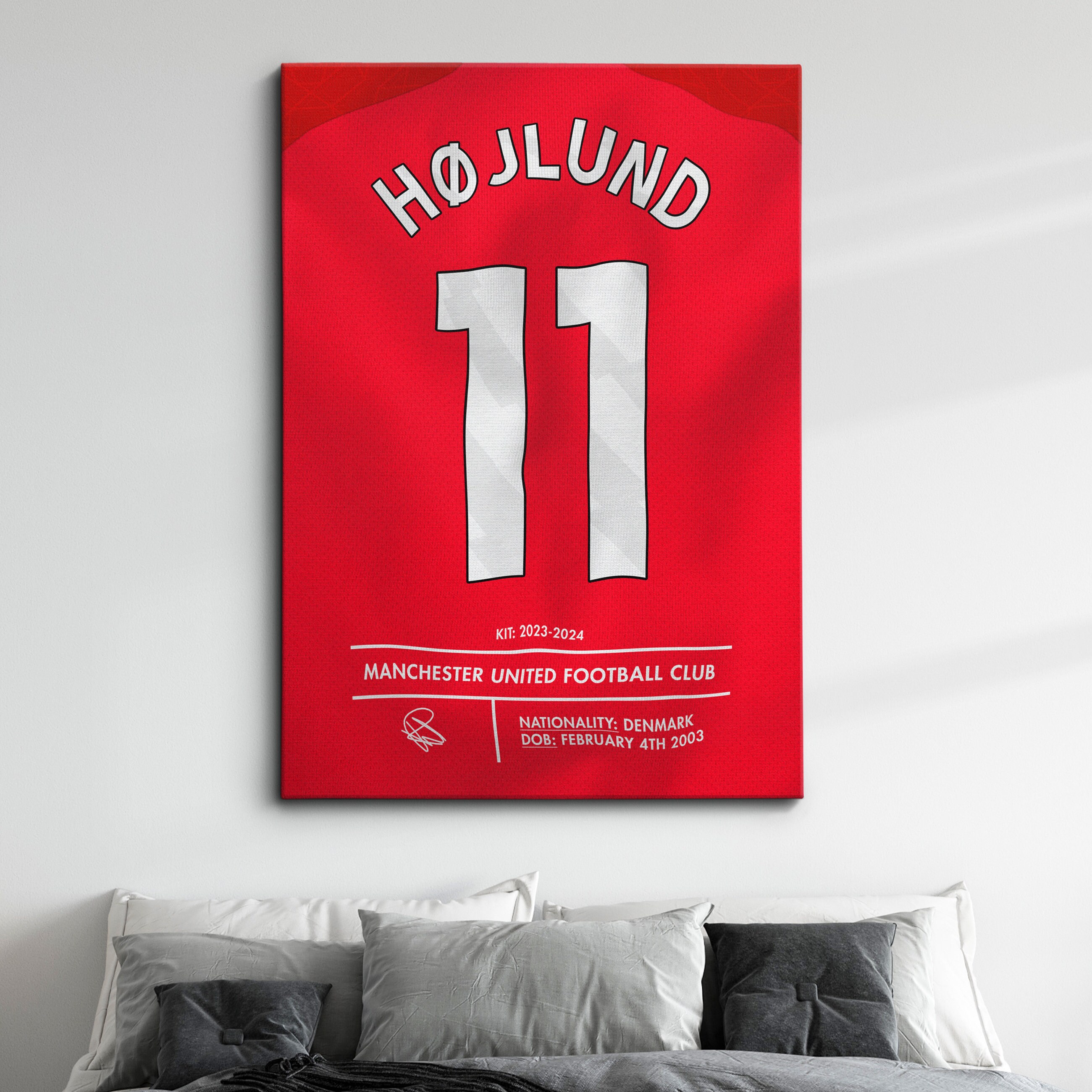 Rasmus Hojlund Fútbolista Famoso Profesional MU FC Póster vendido por ...