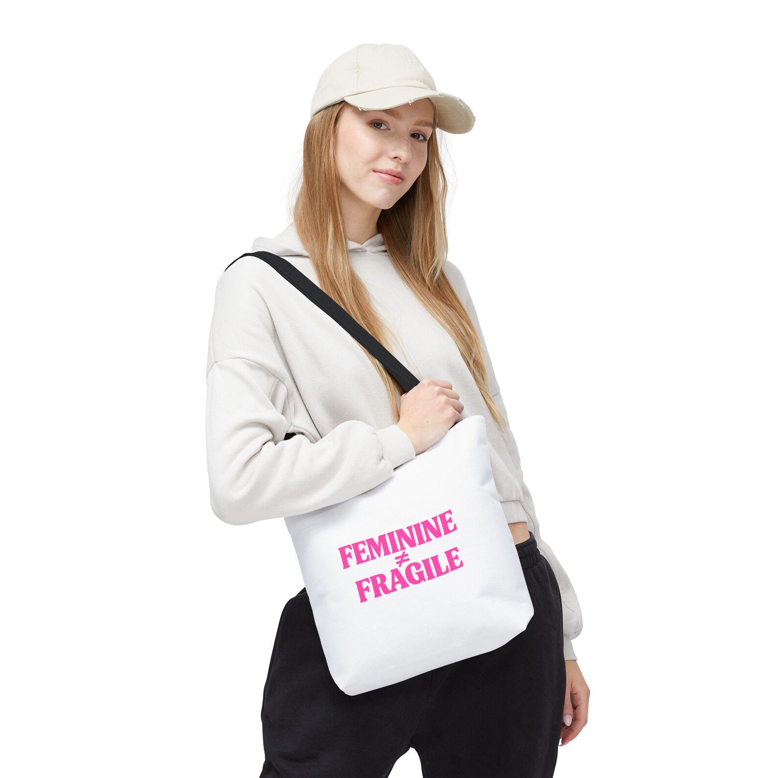 Tote Bag - "feminine Does Not Equal Fragile" - Woman Empowerment - Etsy