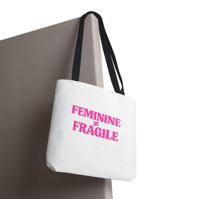 Tote Bag - "feminine Does Not Equal Fragile" - Woman Empowerment - Etsy