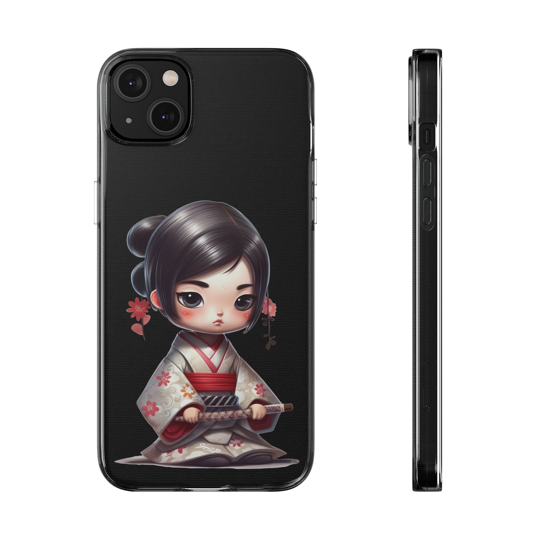 Cute Kawaii Japanese Geisha Samurai Girl Flexi Phone Case for Iphone ...