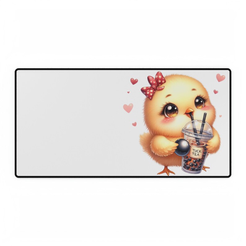 Kawaii Cute Bubble Tea Boba Baby Animal Chicken Chick Desk Mat Mouse ...