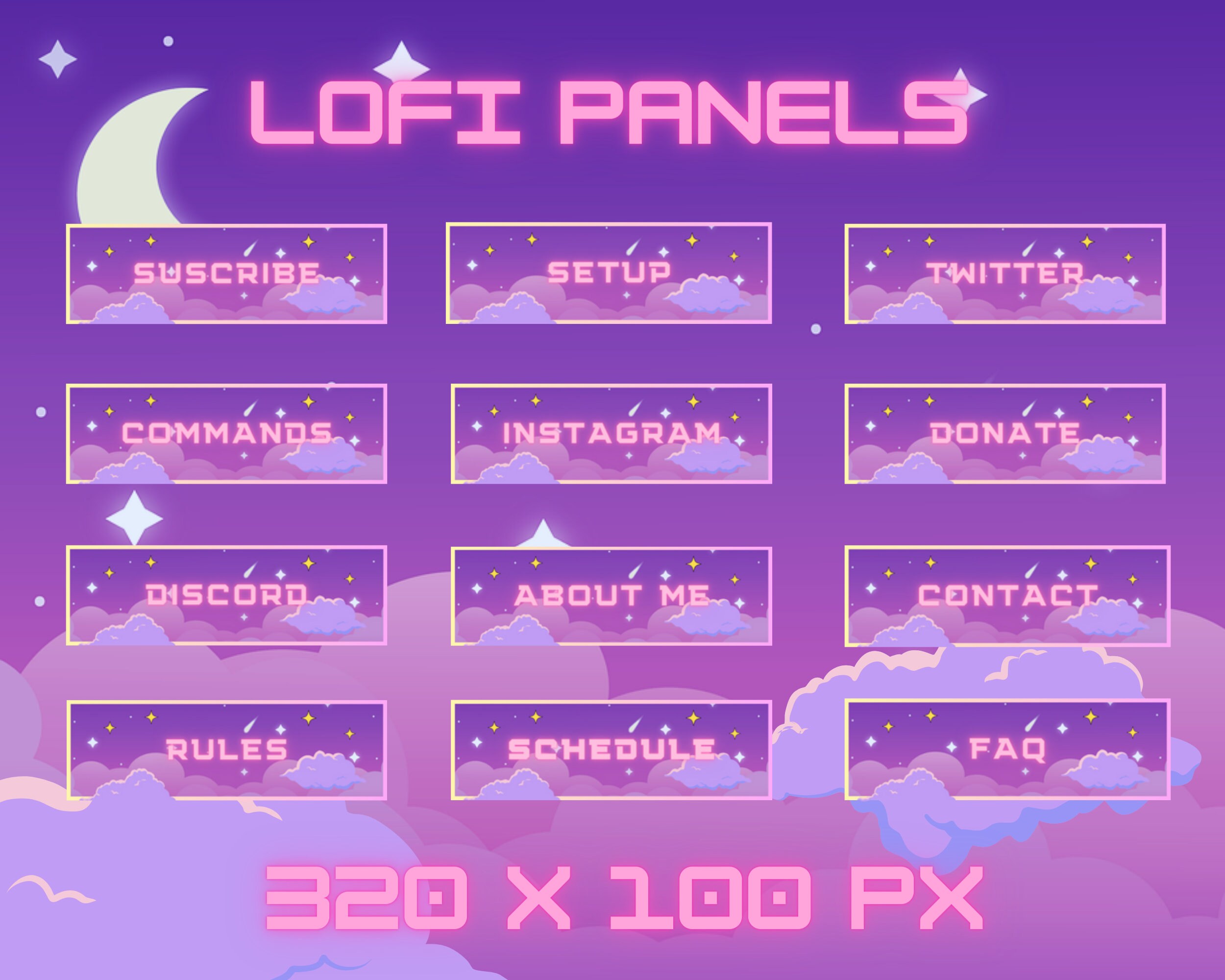 Customize Your Stream With Twitch Lofi Panels! - Etsy