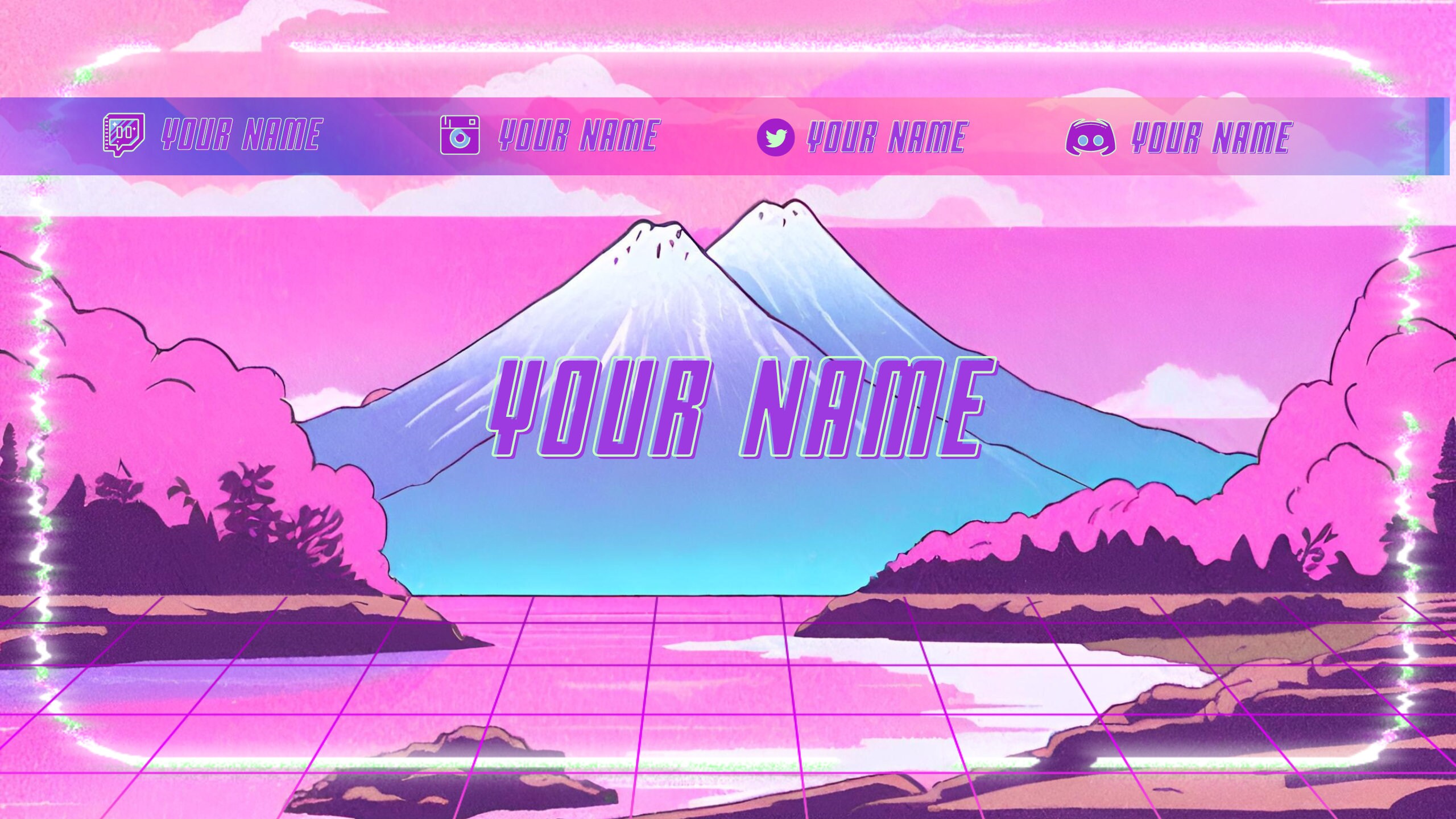 Custom Social Media Banners! Lofi Vibes - Vaporwave - Synthwave - Etsy