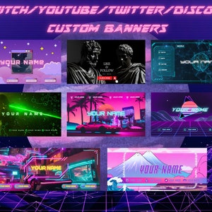 Custom Social Media Banners! Lofi Vibes - Vaporwave - Synthwave - Etsy