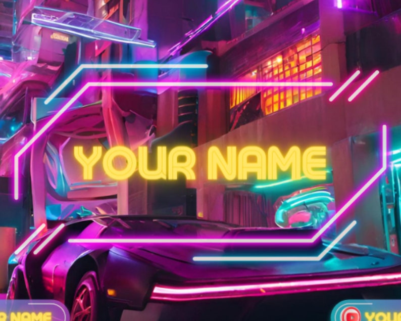 Futuristic Cyberpunk Stream Banner! - Customize! - Etsy