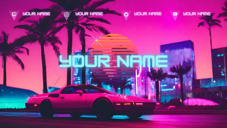 Custom Social Media Banners! Lofi Vibes - Vaporwave - Synthwave - Etsy