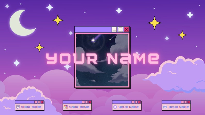 Lofi Set of Custom Stream Banners for Twitch, Youtube, Twitter - Etsy