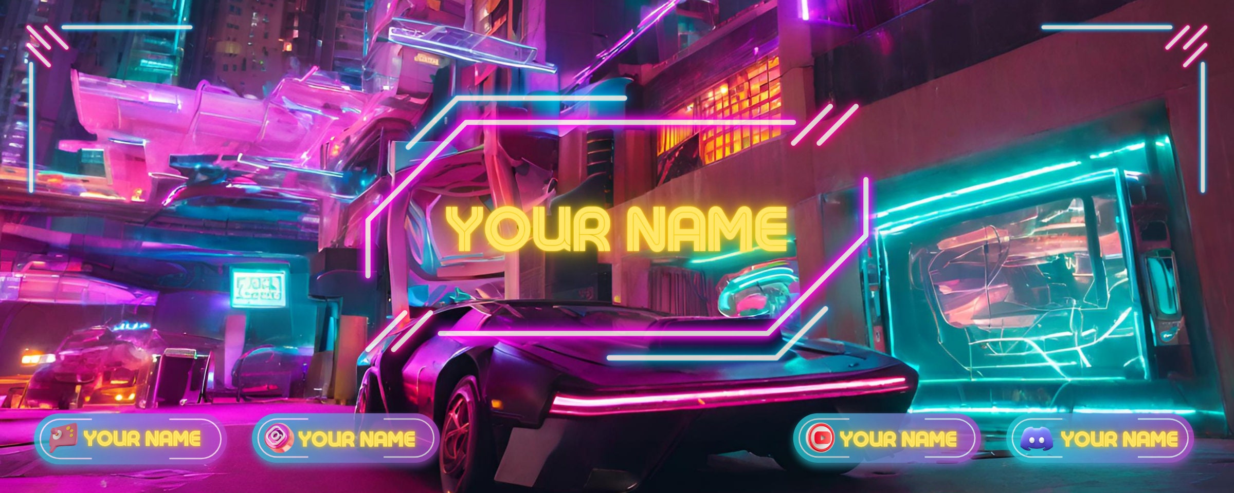 Futuristic Cyberpunk Stream Banner! - Customize! - Etsy